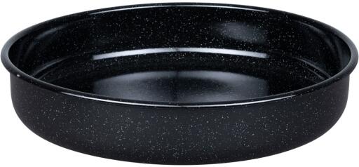 Riess Backform aus Emaille, rund in schwarz bei KochForm